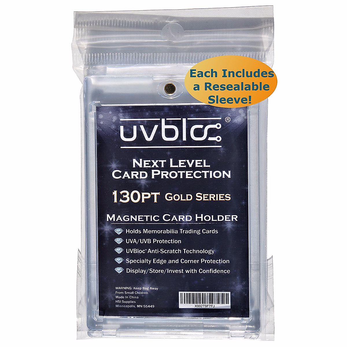 UVBLOC One Touch Card Holder 130pt Magnetic Baseball Jersey Patch Pro Protectors Sleeves Cases for Trading Football Sports Cards