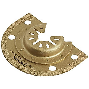 Dremel MM500 1/8-Inch Oscillating Multitool Blade for Grout Removal, Fast Cutting Carbide Accessory - Universal Quick- Fit Interface Fits Bosch, Makita, Milwaukee, and Rockwell , Gold