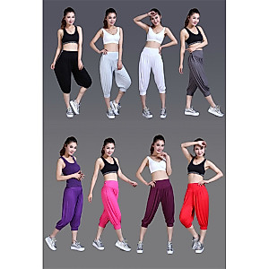 LKXHarleya Women Modal Harem Yoga Pants Loose Casual Fold Over Pilates Capri Pants Yoga Pants