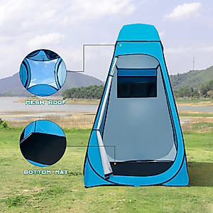 BRIAN & DANY Pop Up Shower Tent, Portable Changing Tent with Rain Shelter & Windows, Privacy Camping Tent for Hiking Beach, UPF 50+ & Waterproof, 47.2" x 47.2" x 74.8", Blue