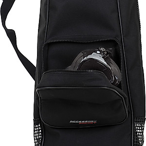 Cressi Roomy bag for Freediving Fins - Strong Resistant Material - Front Pocket - Adjustable Shoulder Strap - Zipper Closure - Designed in Italy,Black