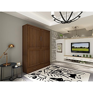 RoomAndLoft Brentwood Queen Contemporary Solid Wood Murphy Wall Bed in Brown