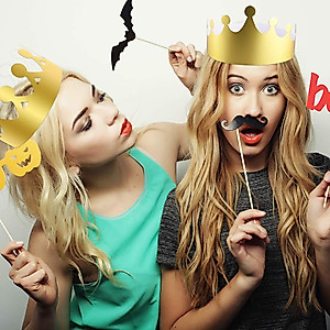 SIQUK Gold Paper Crowns, 25 Pieces Party King Crown Paper Hats for Party, Bridal Shower, Wedding, Graduation, Birthday, 59-61cm, Gold