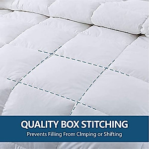 Cozynight Down Alternative Comforter-All Season Queen Comforter Duvet Insert with Corner Tabs-Breathable-Diamond Stitched Reversible White Comforter 90x90 inches