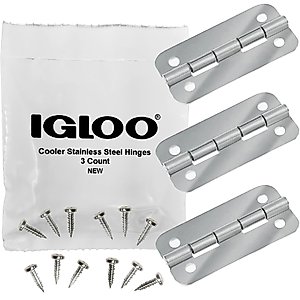 Igloo Cooler Heavy Duty Stainless Steel Hinges for Ice Chests (Set of 3)