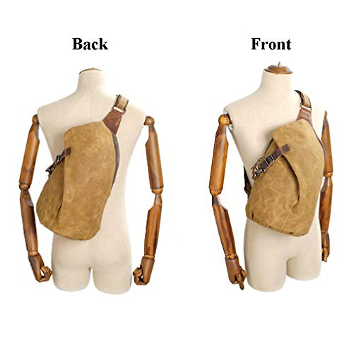 Waxed Sling Bag Crossbody Canvas Bag Waterproof Travel Chest Bags Single Shoulder Bag (Dark Grey)