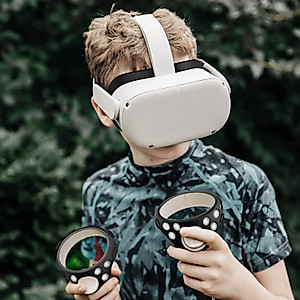 TNP Silicone Cover Set for Oculus Quest 2 Meta Quest 2 Controller Protector Black 3 in 1 Silicone VR Face Cover, Protective Lens Cover, VR Headset Skin Shell Accessories for Oculus Quest 2