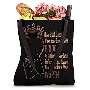 Black Queen Black History Month BLM Melanin Pride African Tote Bag