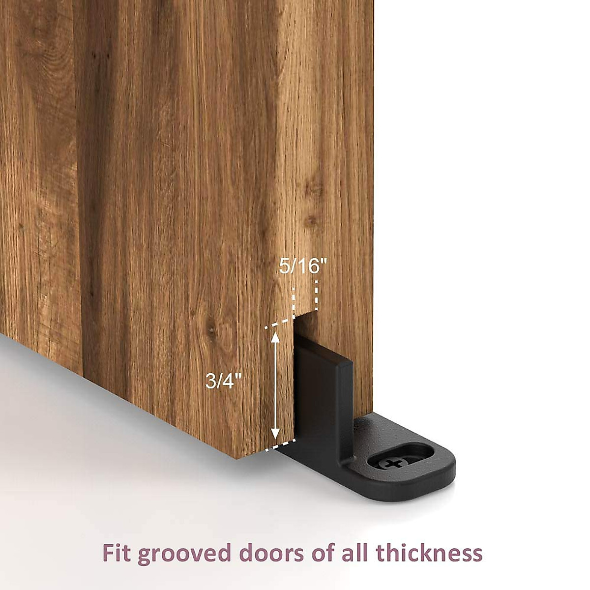 ZEKOO Adjustable Sliding Barn Door Hardware Door Bottom Floor Guide Plastic Limit The Door with Screws (2set)