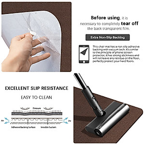 Office Hardwood Floor Chair Mat - Computer Chair Mat for Hardwood Floors, Pad for Hardwood and Tile Floors, Large Anti-Slip Home Desk Chair Mat, Easy Clean, NOT for Carpets, 36" X 55" Brown