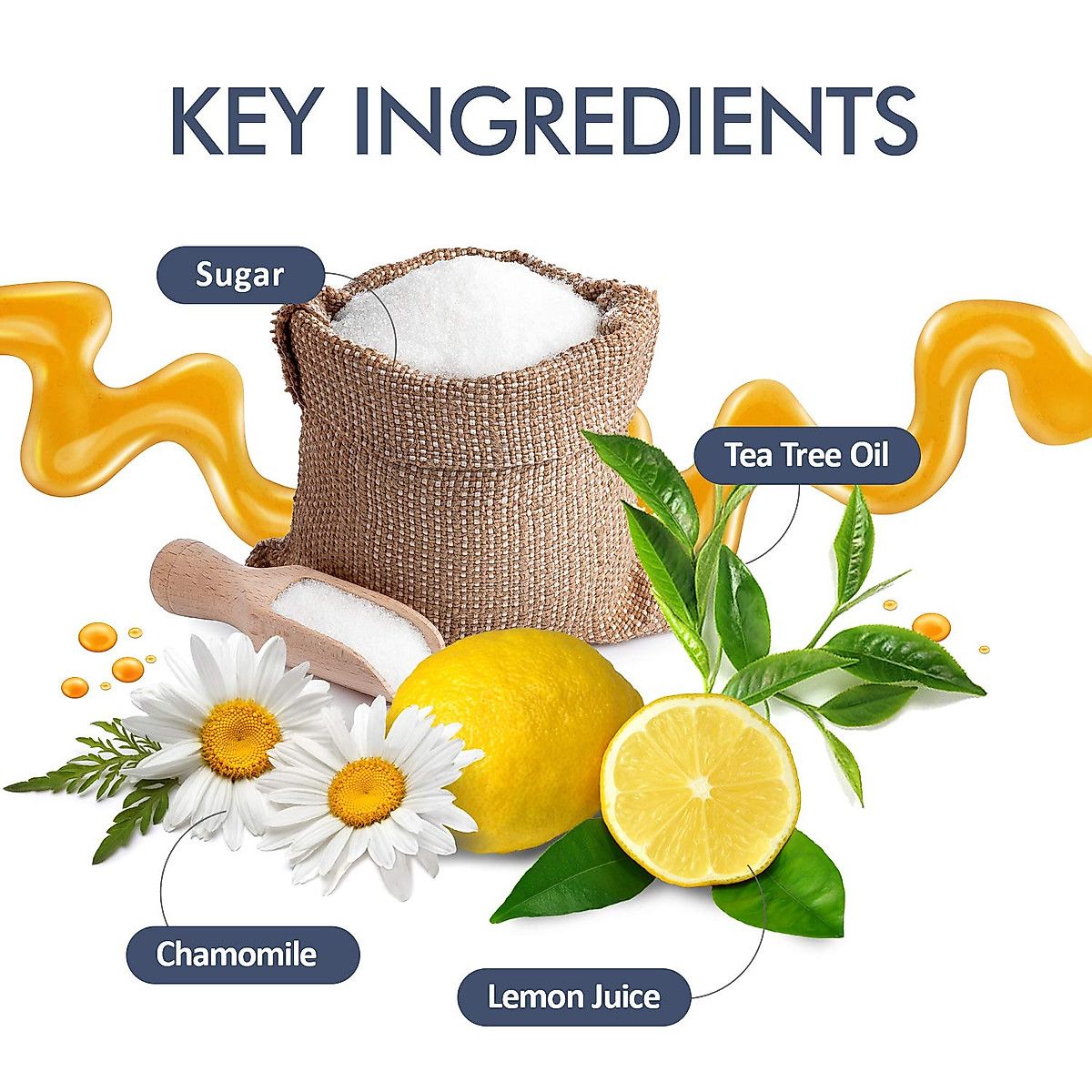 MOOM Organic Sugar Waxing Kit Refill with Tea Tree Oil & Chamomile - Natural Painless Wax Hair Removal – Perfect for Legs Face & Eyebrow - Facial Wax Kit 6 oz. 1 Pack