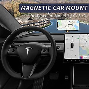 Wonarby Magnetic Phone Holder for Car - Tesla Model 3/X/Y/S Accessories Phone Mount - Magsafe Compatible with iPhone 12/13/14 and Samsung Cell Phones Car Holder