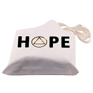 BDPWSS Sobriety Tote Bag Sobriety Addiction Gift AA Alcohol Anonymous Recovery Gift 12 Step Hope Canvas Shoulder Bag (Sobriety hope TG)