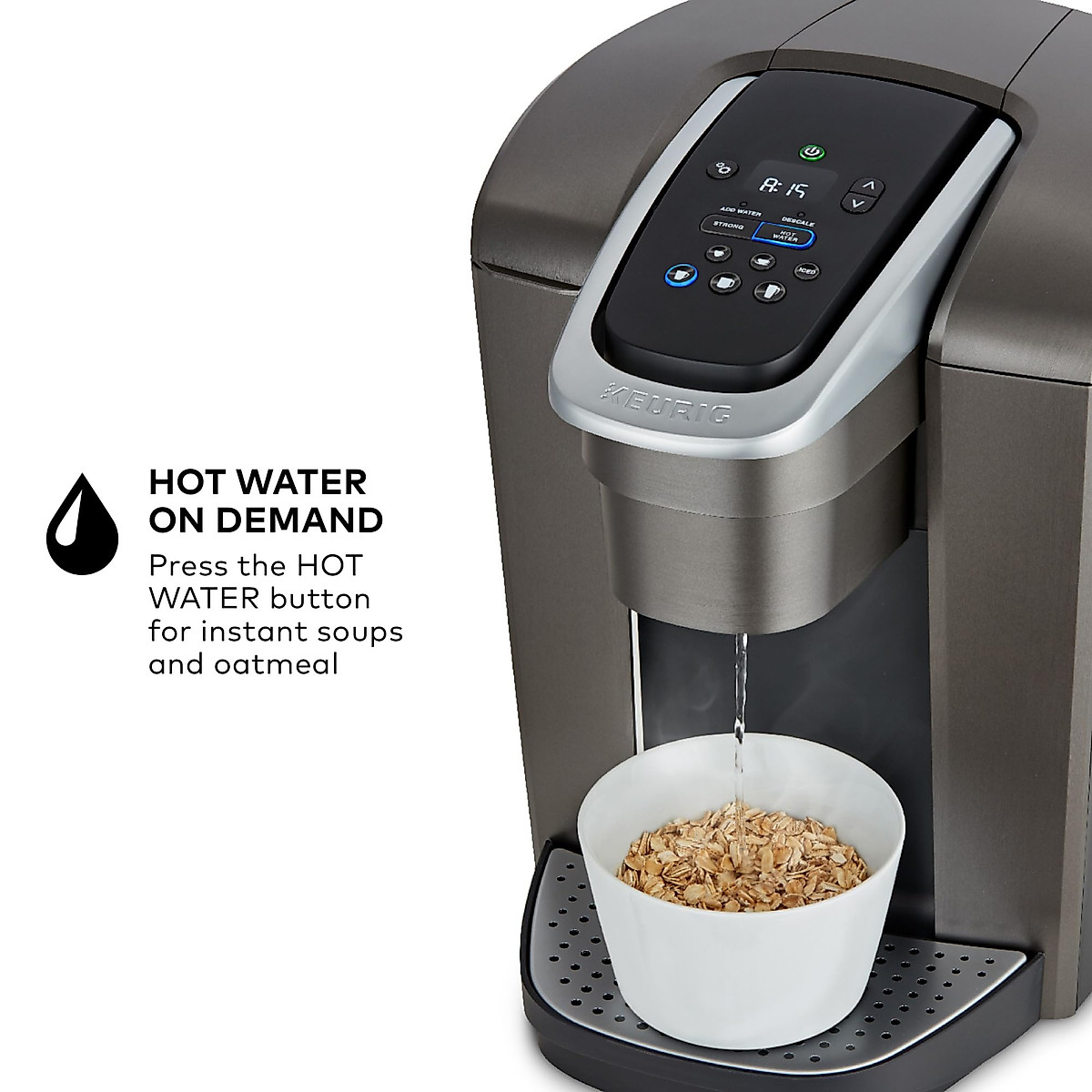 Keurig K-Elite Coffee Maker, Single Serve K-Cup Pod Coffee Brewer, With Iced Coffee Capability, Brushed Slate