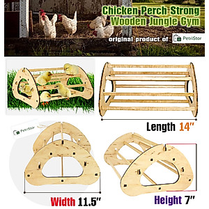 Wooden Chicken Perch for Baby Chick - Chick Roosting Bar with 7 Crossbars - Chick Roost for Brooder - Chicken Roosting Bars - Baby Chick Perch - Baby Chicken Toy