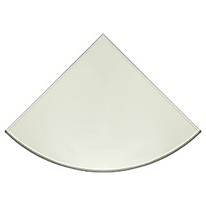 Pro Safe Glass 16" X 16" Quarter Circle Clear Tempered Floating Glass Corner Shelf - Glass Only