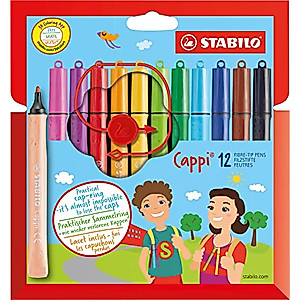 STABILO Cappi Felt-Tip Pen - Wallet of 12 Assorted Colours
