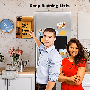 Kraft Paper Dispenser - Wall Mounted Paper Roll Dispenser - Decorative Message Boards for Wall - Hanging Notepad Holder - to Do List Board - Kitchen Decorations Rustic - Message Board