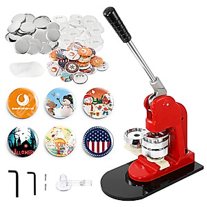 BEAMNOVA Button Maker Machine DIY Round Pin Maker Kit, 58mm / 2.28 in (about 2-1/4 Inch) Badge Press Machine with 1000 Button Blanks Parts Supplies