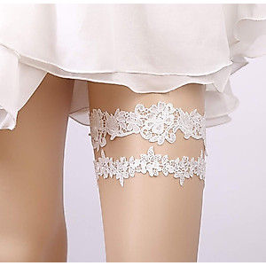 Plus Size Garters for Bride Lace Wedding Bridal Garter Belt Stretchy White Wedding Garter