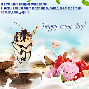 Wenkoni Small Ice Cream Spoons, Dessert Spoons,Shovel Cake Spoons 18/8 (SUS 304) Stainless Steel 5.9inch spoons,5 pcs Set