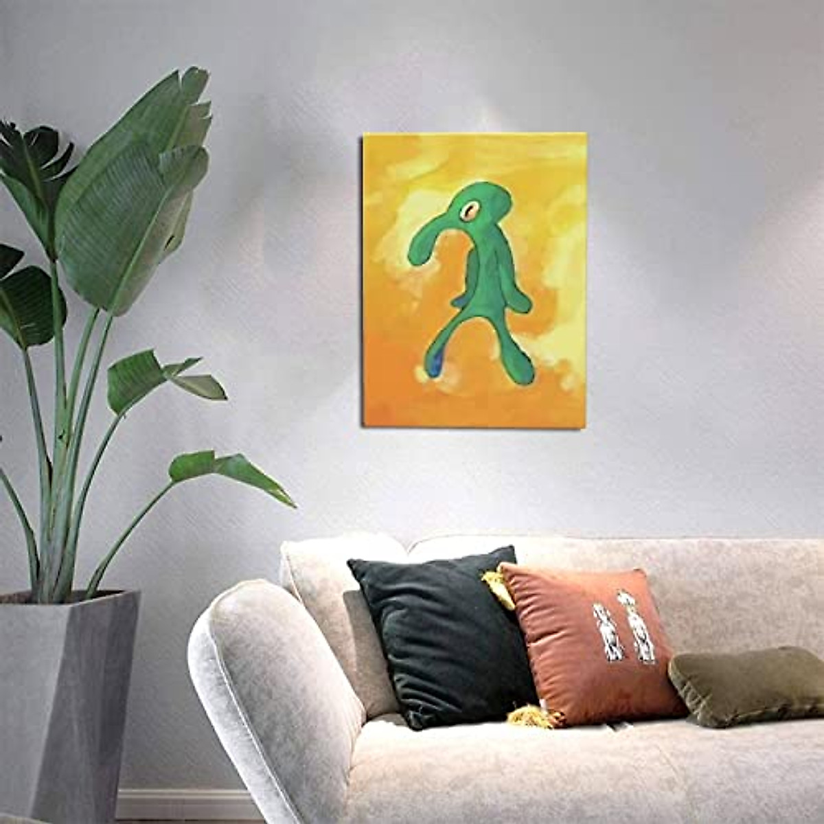 Conbriboy Bold and Brash Painting Squidward Canvas Wall Art for Living Room Office Bedroom Bathroom, Squidward Poster for Home Decor Gifts for Men 8x12 Inches