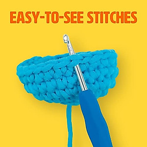 The Woobles Easy Peasy Yarn, Crochet & Knitting Yarn for Beginners with Easy-to-See Stitches - Yarn for Crocheting - Worsted Medium #4 Yarn - Cotton-Nylon Blend