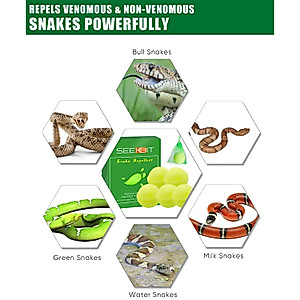 SEEKBIT Snake Away Repellent for Outdoors Indoor, Snake Repellent for Yard Lawn Garden Camping Fishing for Repelling Snakes Rats and Other Pests (5pack)