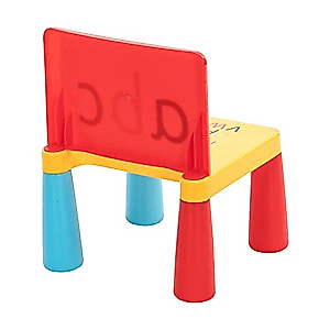NC 8. Small Plastic Mushroom Leg Table and Chair Set One Table One Chair [40 X 35 X 30]