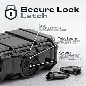 Seahorse 52 Waterproof Dry Box Hard Protective Micro Case - Mil Spec/USA Made / IP67 Waterproof/Lockable/Airtight - for Earbuds, PLB, IEM, Small Medical Devices, Portable (Rubber Boot)