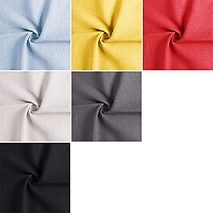 Linen Needlework Fabric, BENBO 6Pcs Assorted Colors Linen Embroidery Fabric Cross Stitch Cloth for Garments Crafts, Upholstery Flower Pot Decoration and Tablecloth, 19.7 x 19.7In