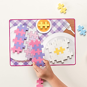 PLUS PLUS - BIG - BIG Picture Puzzles, Pastel Color Mix - Construction Building Stem Toy, Interlocking Large Puzzle Blocks for Toddlers and Preschool