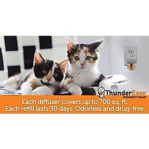 ThunderEase Multicat Calming Pheromone Diffuser Refill | Powered by FELIWAY | Reduce Cat Conflict, Tension and Fighting (180 Day Supply)