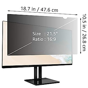 Amazon Basics Privacy Screen Filter - 21.5 Inch 16:9 Widescreen Monitor, Anti Glare & Blue Light Filter (21.5 inch (16:9), 18.77" x 10.56")
