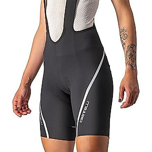 Castelli Women’s Velocissima 3 Bibshort for Road and Gravel Biking I Cycling - Black/Silver - Large
