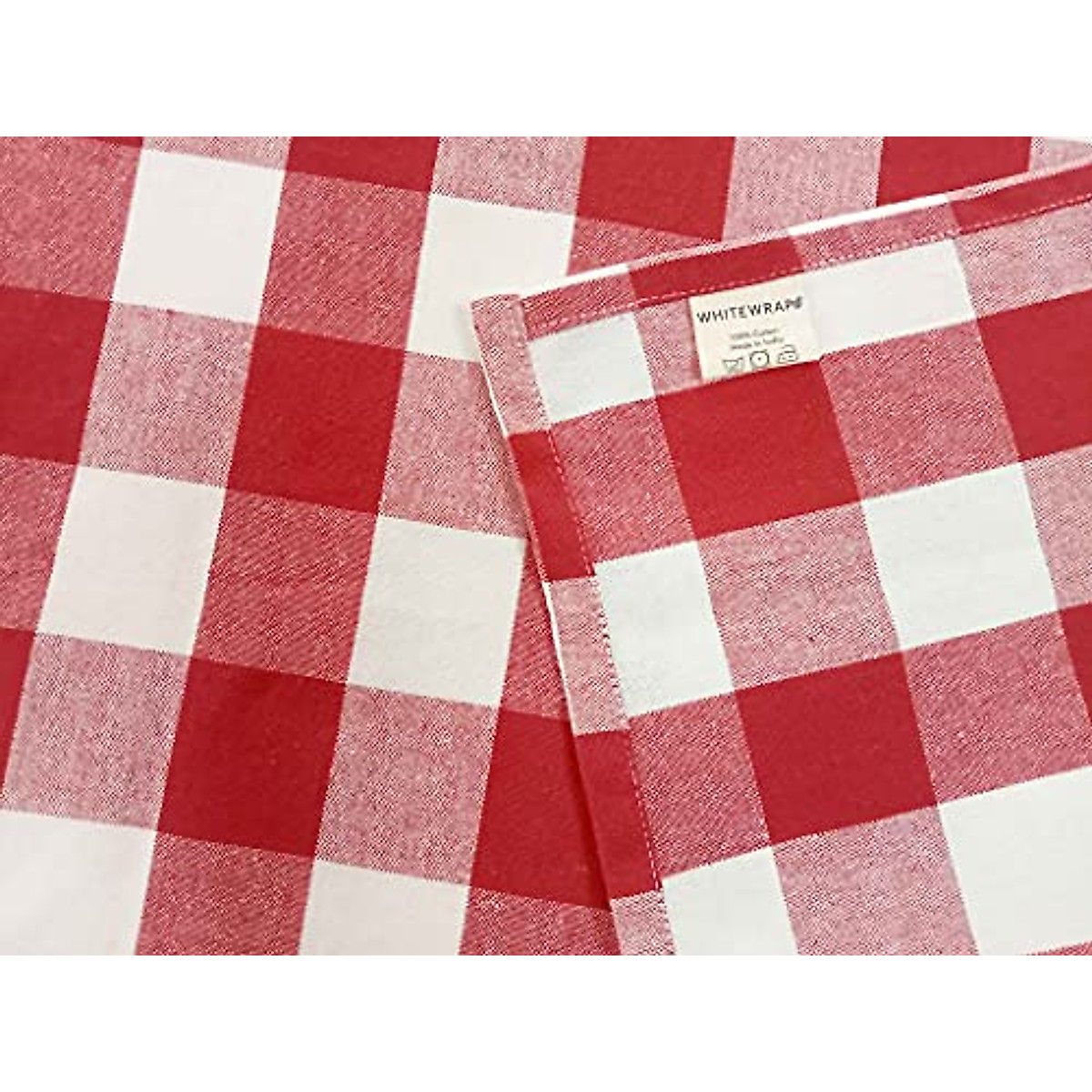 WHITEWRAP Bib Apron with 2 pockets | 2-Pack | 35”x28” with Adjustable Neck | Red and White Checked | Unisex Apron Long Ties | Commercial Apron for Cooking, Chef and Restaurant| Kitchen BBQ Painting