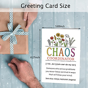 Raddimelo Boss Christmas Cards, Chaos Coordinator Gifts, Stocking Stuffers for Leader Coworkers, Boss Gifts for Women, Boss Day Gifts for Boss Boss Lady Leader, Birthday Gifts, Veterans Day Cards