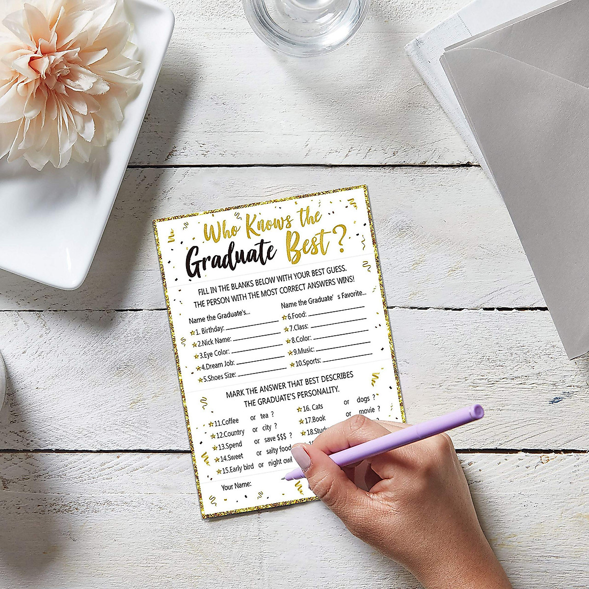 90shine 60Ct Who Knows Graduate Best Graduation Game Cards 2024 2025 - Grad Party Supplies Decorations