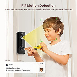 EKEN Smart Video Doorbell Camera Wireless with Chime Ringer, HD Live Image, Night Vision, Cloud Storage, Battery Powered, Indoor/Outdoor Surveillance, Smart AI Human Detection, 2.4G WiFi, 2-Way Audio