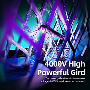 MOSHUNT Bug Zapper for Indoor Outdoor Electric Fly Swatter USB Rechargeable Mosquito Zapper Racket with 4000V Powerful Grid, Removable Flashlight and 3-Layer Safety Mesh for Home, Outdoor, Garden