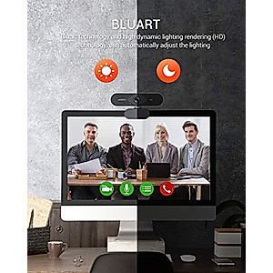 DEPSTECH Webcam with Microphone, 1080P HD Webcam with Auto Light Correction for Desktop/Laptop, Streaming Computer USB Web Camera for Video Conferencing, Teaching, Streaming, and Gaming-D04