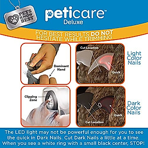 Allstar Innovations PetiCare LED Light Pet Nail Clipper- Great for Trimming Cats & Dogs Nails & Claws, 5X Magnification That Doubles as a Nail Trapper, Quick-Clip, Steel Blades