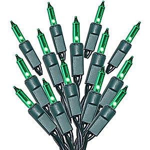 Holiday Essence 100 Green String Lights with Green Wire - Indoor & Outdoor Use - Professional Grade - Great for St Patricks Day, Christmas Tree Decoration, Garden Party, Patio Lawn Decor, UL Listed