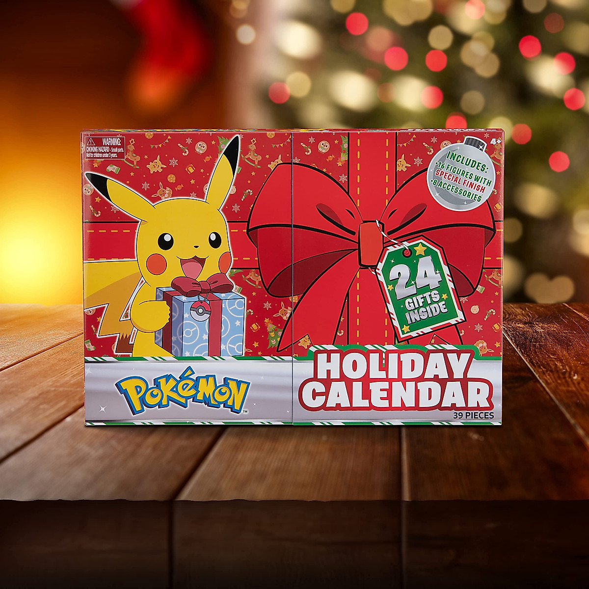 Pokemon 2024 Holiday Advent Calendar for Kids, 24 Gift Pieces - Includes 16 Toy Character Figures & 8 Christmas Accessories - Ages 4+