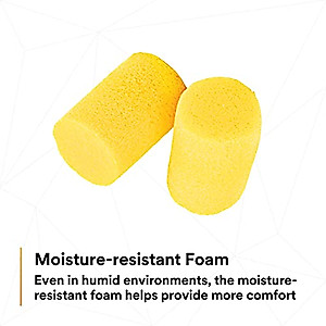 3M Ear Plugs, 200 Pairs/Box, E-A-R Classic 312-1201, Uncorded, Disposable, Foam, NRR 29, For Drilling, Grinding, Machining, Sawing, Sanding, Welding, 1 Pair/Poly Bag Yellow