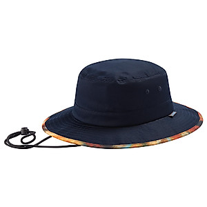 UVSAI UPF 50+ Foldable Sun Hat Patterned Under Brim Bucket Hats for Summer Hiking Fishing Beach Safari Men Women Navy