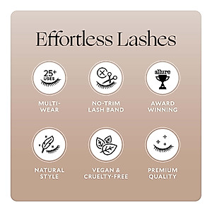 Velour Effortless Lashes - Natural-Looking False Eyelashes - Fluffy & Lightweight No-Trim Lashes – Reusable Fake Lashes All Eye Shapes - Vegan & Cruelty-Free – Lash Glue not Included (Would I Lie?)