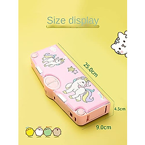 Smile dolL Cute Pencil Case, Pencil Case for Girls, Kawaii Pencil Case, Pencil Case for Boys, A Free Eraser, A Pencil Sharpener, A Tape, A Ruler, Etc. (Unicorn) (QBH-9)