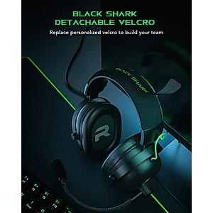 Black Shark Gaming Headset with Noise Canceling Cardioid Mic, Gaming Headsets for PC, PS4, PS5, Xbox, Switch, 50mm Dynamic Drivers, Over-Ear Gaming Headphones with Microphone & LED Light