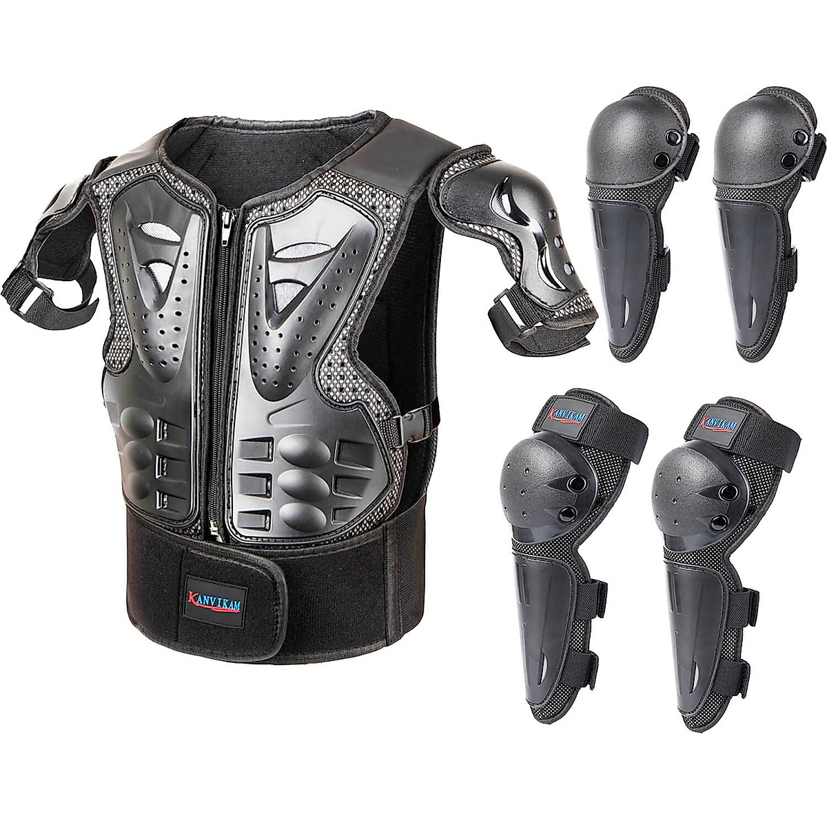 Kids Dirt Bike Gear- Motocross Body Armor Suit, Chest Spine Back Protector with Knee Eblow Pads for Cycling Bike Skateboard ATV Ski